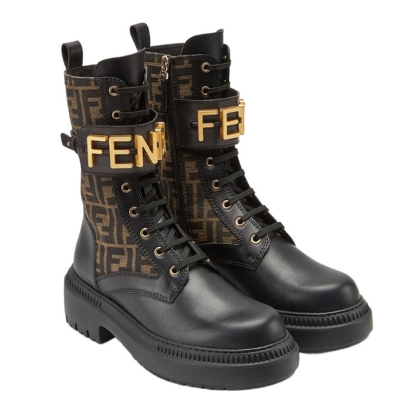 Fendi | Shoes | Fendi Fendigraphy Logoplaque Leather Boots | Poshmark